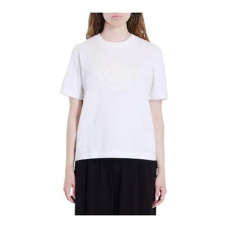Burberry T-Shirt aus Baumwolle mit Logo-Stickerei - - Tops - Damen - Wei&szlig; - S