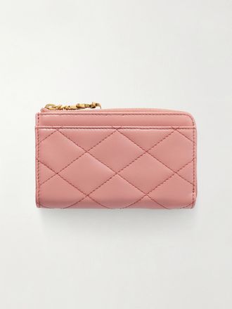 Saint Laurent Quilted Leather Wallet - Pink