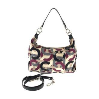 Coach unisex, Pre-owned, Beige, Taille: ONE Size Sac bandouli&egrave;re Op Art en nylon et cuir Pre-owned