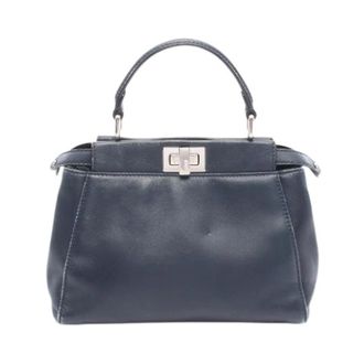 Fendi Sac &agrave; main en cuir Mini Peekaboo Pre-owned - Femme - Pre-owned - Bleu - Taille: ONE Size