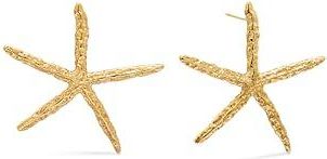 Singularu Boucles dOreille Maxi Starfish. Acier avec Plaqu&eacute; or 18 carats. Bijoux pour Femme