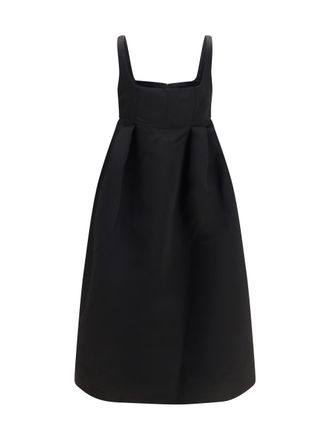 Ganni Duchesse Satin Corset Dress - Black