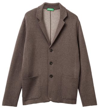 Benetton Herren Giacca 1y6sk601k Jacke, braun, M