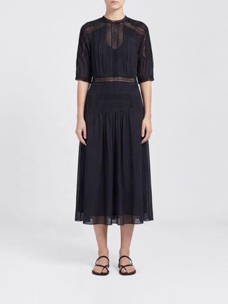 Isabel Marant Ausgestelltes Midikleid aus Leinenmischung mit Spitzeneins&auml;tzen