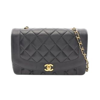 Chanel Pre-owned Matelass&eacute; Diana Flap Lammleder Umh&auml;ngetasche - - Pre-owned - Damen - Schwarzk - ONE SIZE