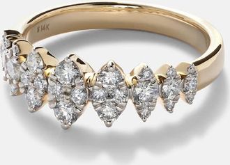 Stone and Strand Ring Fern aus 14kt Gelbgold mit Diamanten