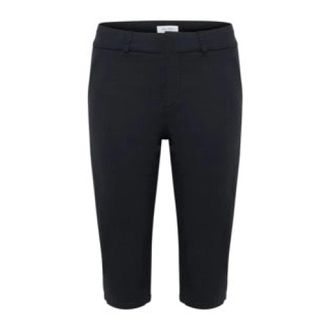 Part Two Femme, Shorts, Noir, Taille: 48 FR Pantalon Capri Noir Coupe Classique Tendance