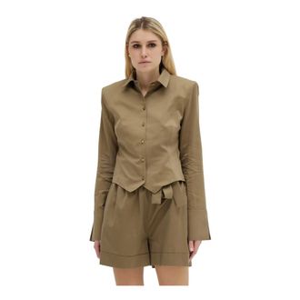 Federica Tosi Femme, Blouses et Chemises, Vert, Taille: 38 FR Chemises