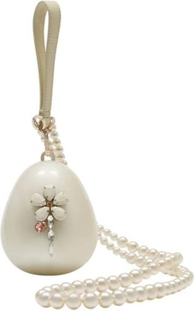 Simone Rocha Femme, Sacs, Beige, Taille: ONE Size Micro Pearl Egg Bag