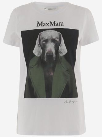Max Mara Womens T-Shirt Printed Cotton White T-Shirts & Jerseys