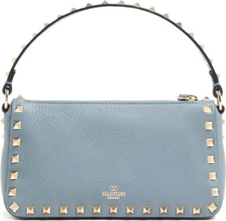 Valentino Garavani petit sac porté épaule grainé à ornements Rockstud - Bleu