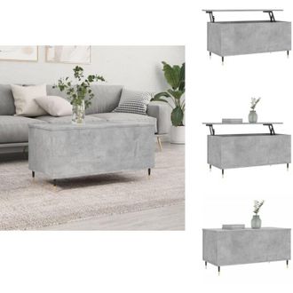 vidaXL Couchtisch Betongrau 90x44,5x45 cm Holzwerkstoff - Eleganter Couchtisch - Wohnzimmerstil - Betonoptik - H&ouml;henverstellbarer Tisch - Stauraum