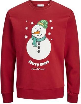 Jack & Jones Jjxmas Jolly Sweat &agrave; col Rond Maillot de surv&ecirc;tement, Scarlet Sage, XL Homme