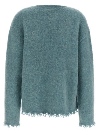 Jil Sander Raw-Fringed Wool Sweater - Sage