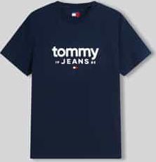 Tommy Jeans Relaxed Fit T-Shirt aus reiner Baumwolle mit Label-Schriftzug