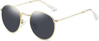 Generic Lunettes De Soleil Polaris&eacute;es Tendance For Hommes Et Femmes, Monture Ronde En M&eacute;tal, Style Ext&eacute;rieur(Gold)