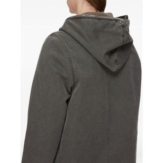 Rick Owens Washed Cotton Hooded Jacket - Gray