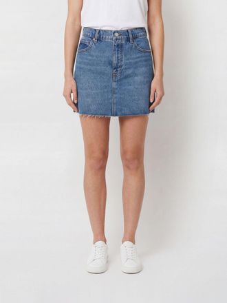Frame Denim Hoch taillierter Denim-Bleistift-Minirock im Five-Pocket-Design