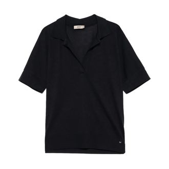 Herno Glam Knit Polo - - Tops - Damen - Blau - XL