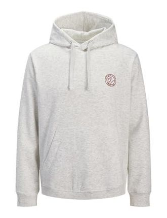 Jack & Jones Jjalliance Sweat &agrave; Capuche, Blanc-Gris, XL