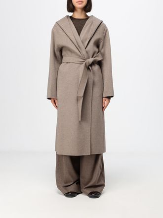Max Mara S Max Mara Long manteau peignoir &agrave; capuche en laine m&eacute;lang&eacute;e
