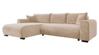 Mirjan24 Ecksofa Merkos, Eckcouch, Couch mit Schlaffunktion und Bettkasten, Wohnlandschaft, Bettfunktion L-Form Sofa, Ottomane universell (Clara 215.03)