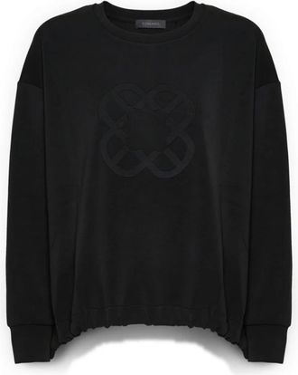 Elena Miro Femme, Sweatshirts et sweats &agrave; capuche, Noir, Taille: 42 FR SweaT-shirt Scuba avec Logo Monogramme