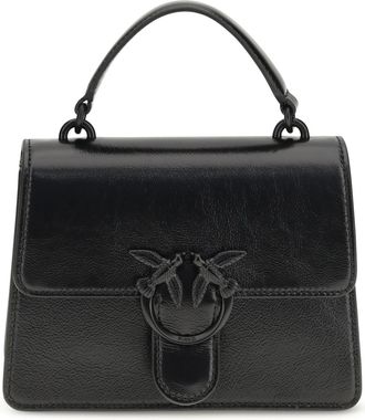 Pinko Womens Top-Handle Mini Handbag Love One Black Limousine Block Goatskin (hircus Goatskin) Shoulder Bags Colour