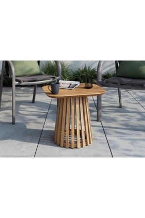 ambia GARDEN Loungetisch, Akazie, Holz, Akazie, Schichtholz, rechteckig, Rundrohr, 50x40x42 cm, Loungem&ouml;bel, Loungetische