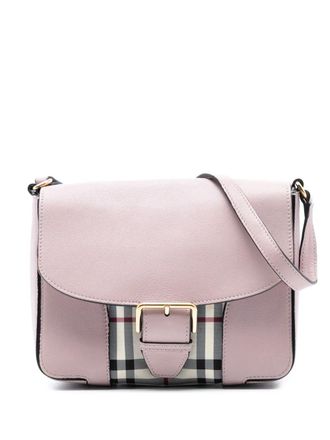 Burberry petit sac &agrave; bandouli&egrave;re Dickens &agrave; motif Haymarket Check (2000-2017) - Rose