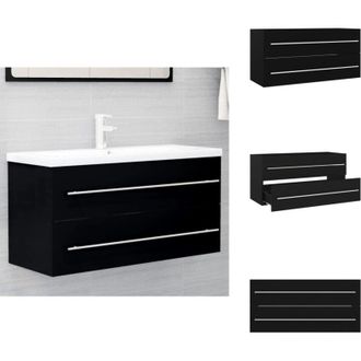 vidaXL Armoire d&eacute;vier Noir 100x38,5x48 cm Bois ding&eacute;nierie - Meuble Salle De Bain - Armoire Lavabo - Meuble Vasque - Rangement Salle De Bain - Armoire