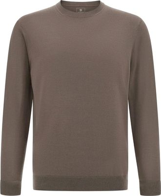 Boggi Milano Homme, Pulls, Brun, Taille: S Pull Ras du Cou en Laine M&eacute;rinos
