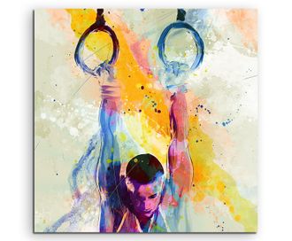 Paul Sinus Art Turnen XII 60x60cm Wandbild SPORTBILD Aquarell Art tolle Farben