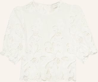 Neo Noir Neo Noir Blusenshirt Fia Aus Lochspitze weiss