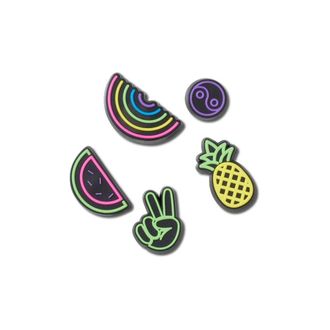 Crocs Unisex Jibbitz Charms, Frieden und Liebe, 5 St&uuml;ck Schuhanh&auml;nger, LED-Spa&szlig;