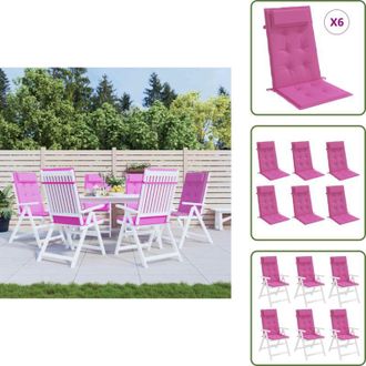 vidaXL The Living Store Hochlehner-Auflagen 6 Stk. Rosa Oxford-Gewebe - Au&szlig;enbereich