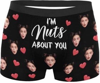 Generic Cale&ccedil;on avec visage personnalis&eacute; - Sous-v&ecirc;tements pour hommes Boxer dr&ocirc;le avec lettres imprim&eacute;es Boxer avec image Personnalis&eacute; Sous-v&ecirc;tements pour hom