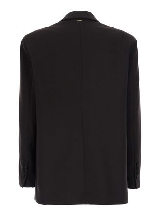 Twinset Double-Breasted Notched Lapel Blazer - Black