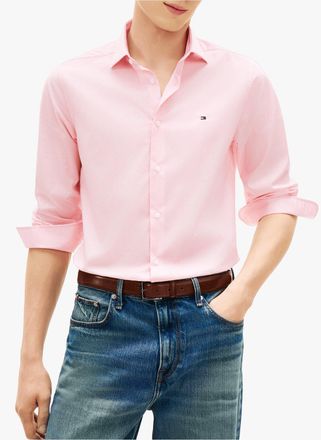 Tommy Hilfiger Chemise droite en coton m&eacute;lang&eacute;