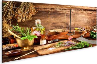 Islandburner Prime Bild auf Leinwand Alte Naturheilkunde Kräuter - Leinwand Bilder für die Küche Küchenbild