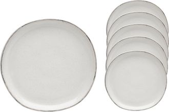 Van Well | URBAN Dessertteller 20 cm creme 6er Set - Steinzeug für Frühstück, Dessertteller Rund, Kuchenteller