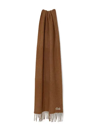 Bally &eacute;charpe frang&eacute;e &agrave; logo brod&eacute; - Marron