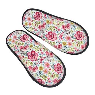Generic Pantoufles DHiver Feuilles De Fleur Unisexe Pantoufles En Coton Peluche Chaussons Invit&eacute;s Pour Spa Automne Invit&eacute; L