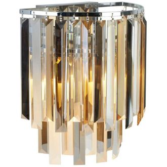 Searchlight Searchlight Clarissa - Applique murale &agrave; 2 ampoules au chrome, abat-jour en verre, E14
