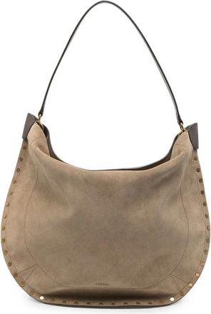 Isabel Marant Oskan Stud-embellished Suede Shoulder Bag