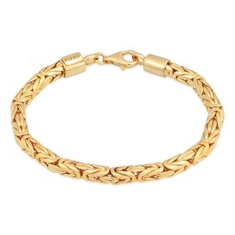 Kuzzoi Armb&auml;nder - Armband Herren K&ouml;nigskette Rund 925 Silber - Gr. 19 CM - in Gold - f&uuml;r Damen