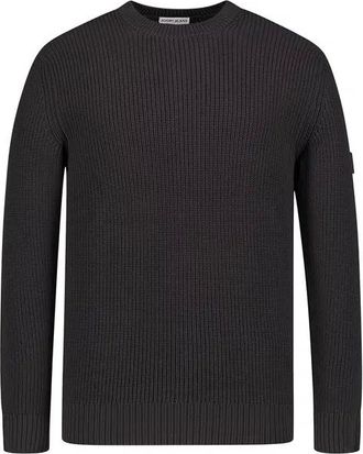 Joop Herren Pullover schwarz Baumwolle unifarben