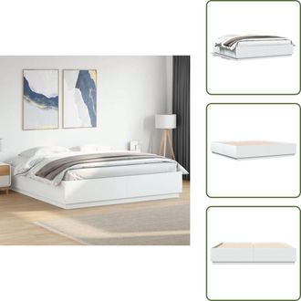 vidaXL Bettgestell Wei&szlig; 180x200 cm Holzwerkstoff - Betten Gestell - Doppelbett - Holzrahmen - Wei&szlig;es Bett - Modernes Bett
