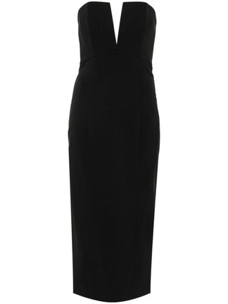 Roland Mouret Schulterfreies Midikleid - Schwarz