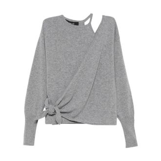 Federica Tosi Femme, Pulls, Gris, Taille: 38 FR Pull Col Rond